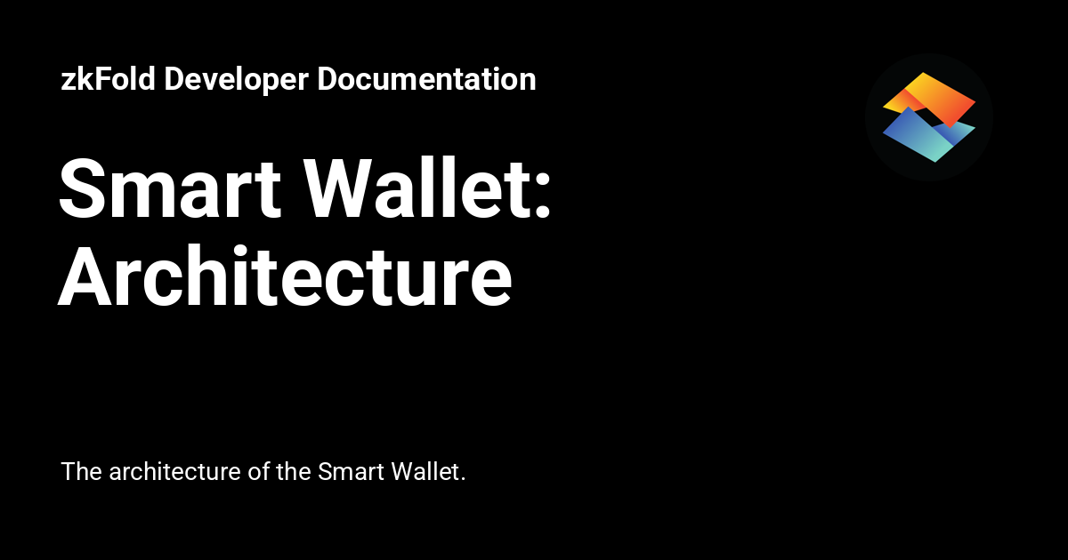 Smart Wallet: Architecture - zkFold Developer Documentation